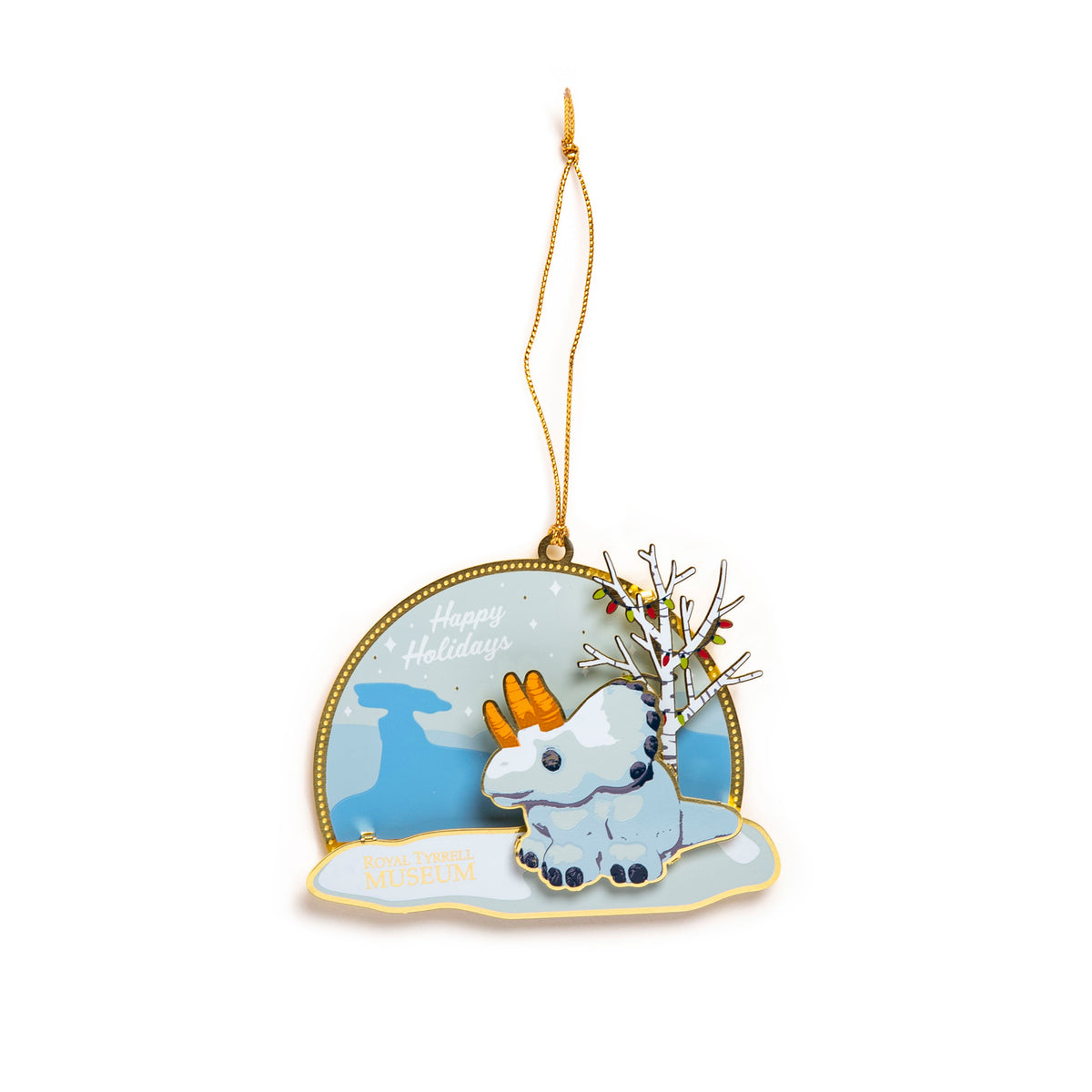 Snow Triceratops Brass Ornament – Royal Tyrrell Museum